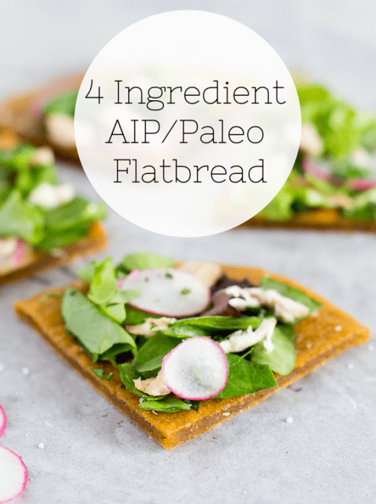 4 Ingredient AIP Paleo Flatbread recipe (vegan, coconut free)