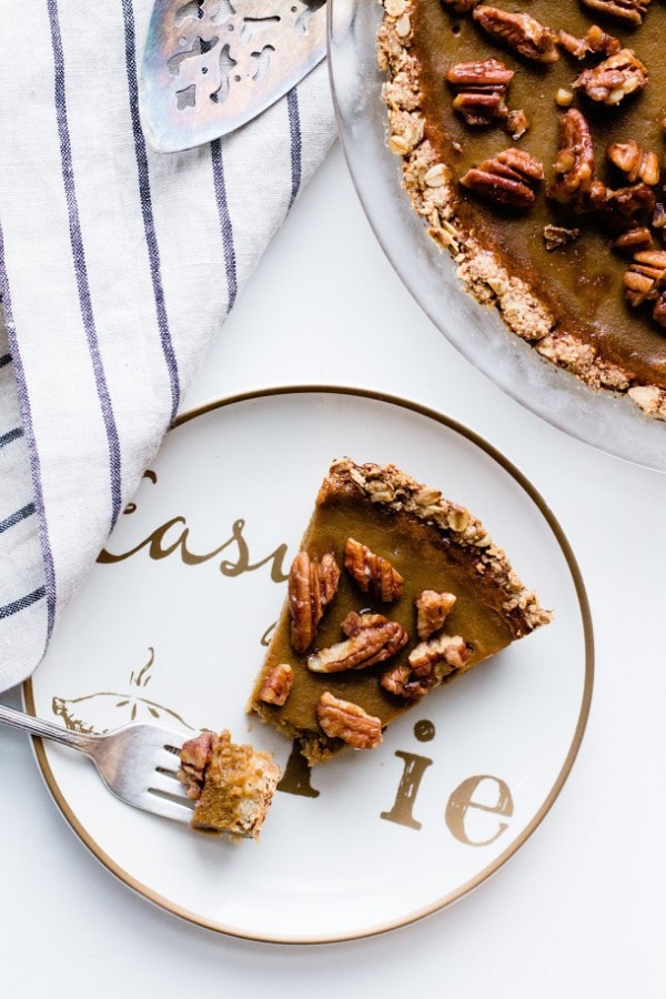 Roasted Butternut Squash Pie with Candied Pecans