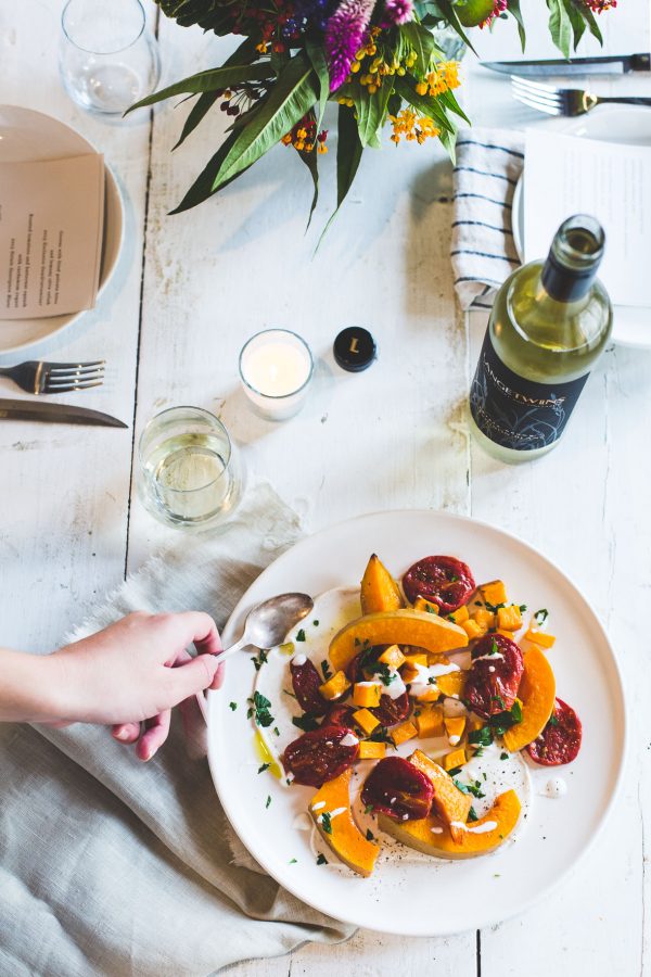 How to Host a Harvest Dinner Party + Fried Polenta Salad recipe