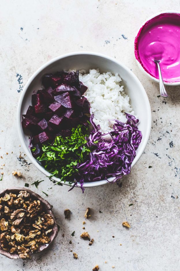 Super Pink Rice and Roasted Beet Salad Recipe (gluten-free)