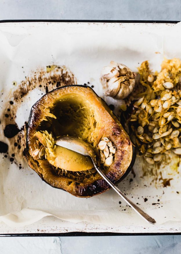 Roasted Mashed Acorn Squash with Maple Walnuts