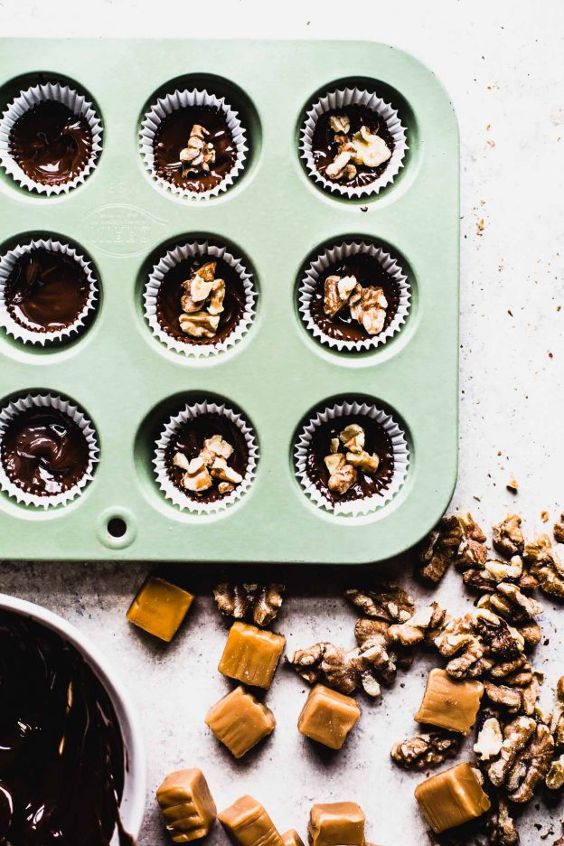 Mini Caramel Chocolate Cups | Heartbeet Kitchen