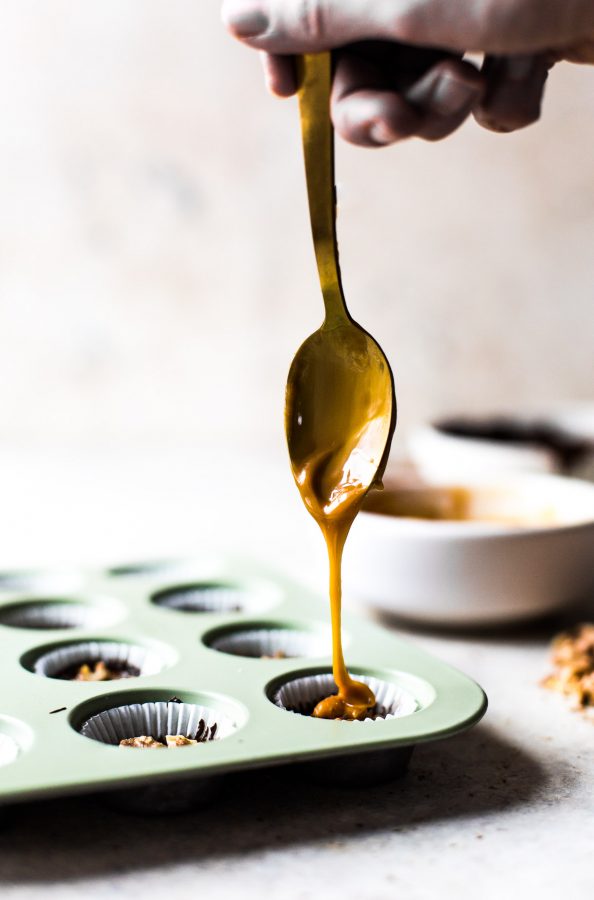 Mini Caramel Chocolate Cups | Heartbeet Kitchen