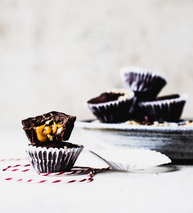 Mini Caramel Chocolate Cups | Heartbeet Kitchen