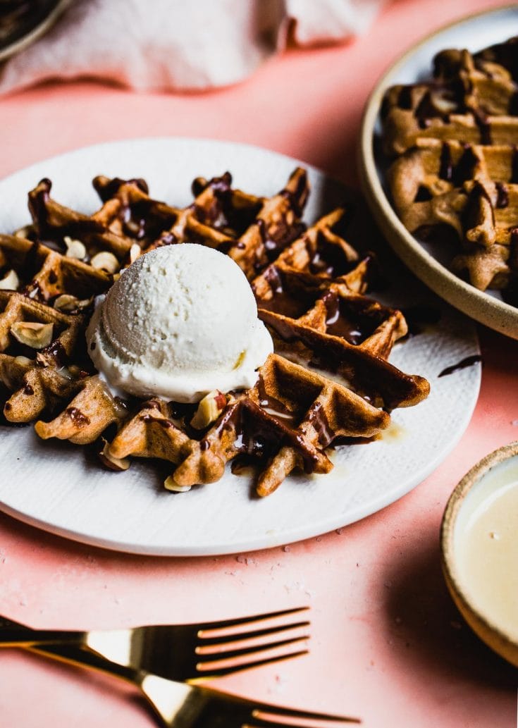 Fluffy Gluten-Free Waffle Recipe! With Tahini Hot Fudge