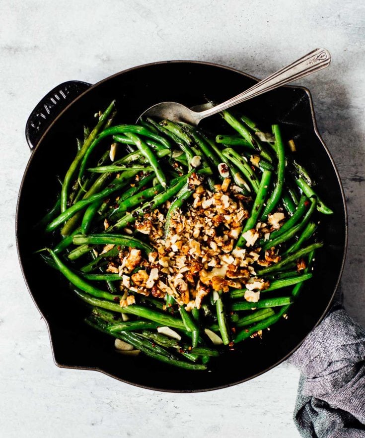Spicy Green Beans with Sesame Walnuts • Heartbeet Kitchen