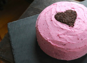 Gluten-Free Chocolate Beet Cake with Naturally Dyed Pink Frosting