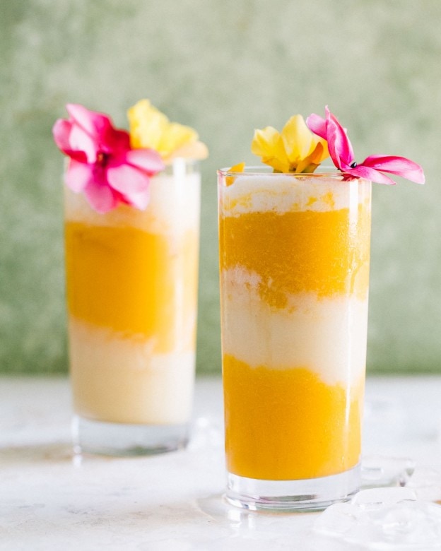 Fresh Mango Lava Flow Drink • Heartbeet Kitchen