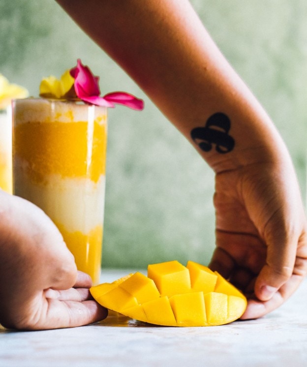 Fresh Mango Lava Flow Drink • Heartbeet Kitchen