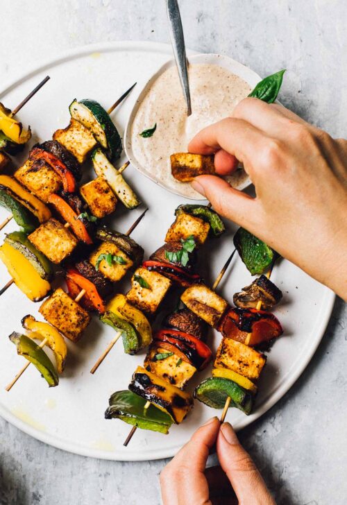 Healthy Grilled Vegetable Kabobs with Tofu | Heartbeet Kitchen