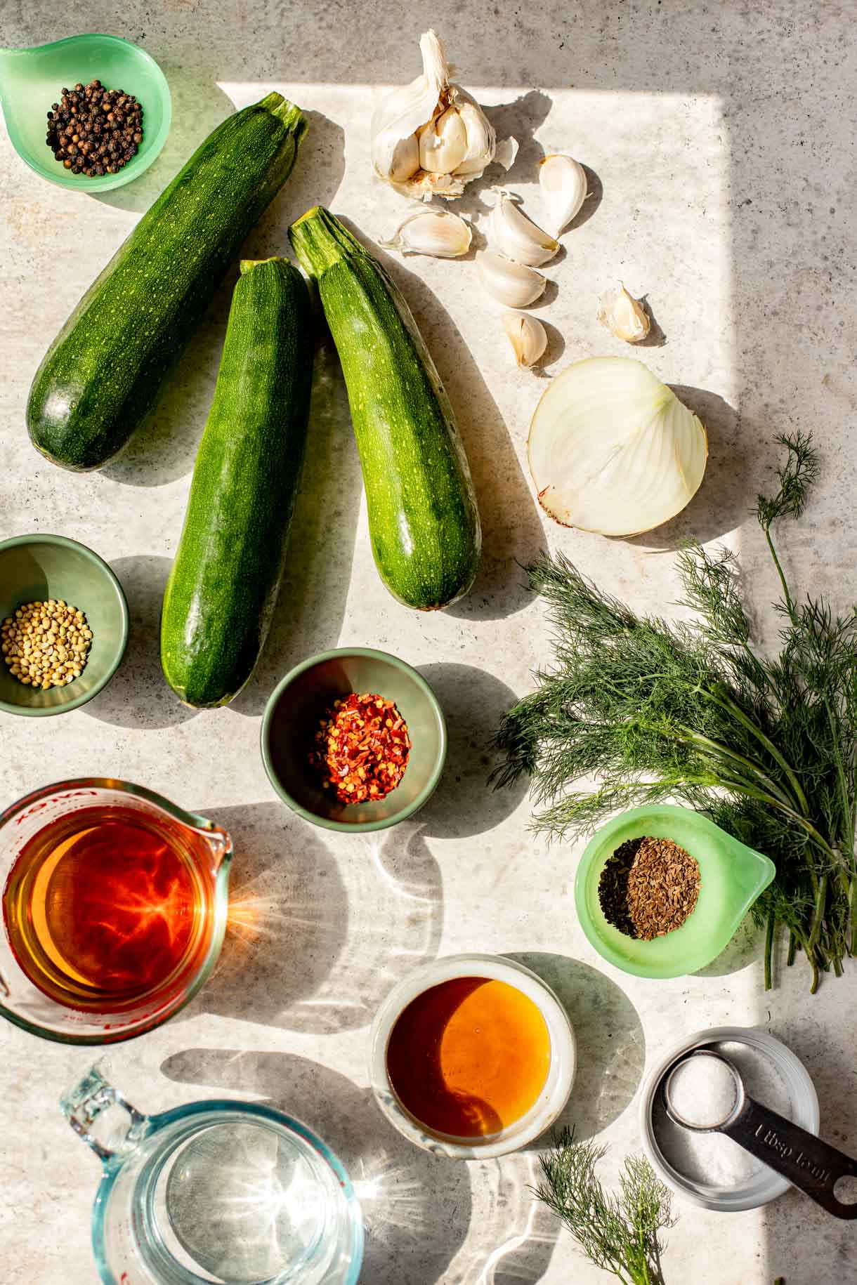 Easy Tangy Pickled Zucchini (refrigerator method!)