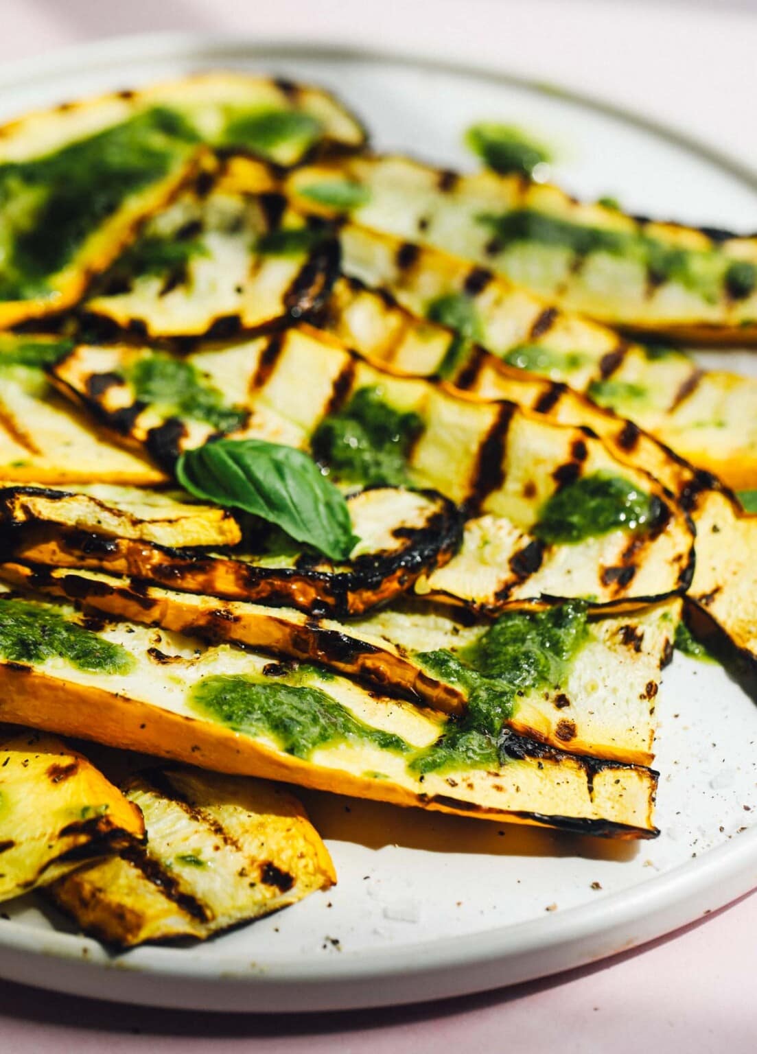 Grilled Summer Squash with Basil Vinaigrette • Heartbeet Kitchen