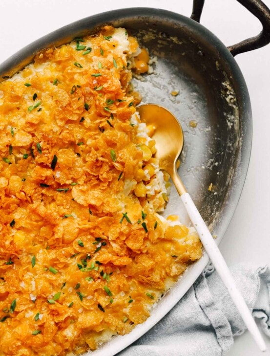 Cornflake Crunch Baked Corn Casserole • Heartbeet Kitchen