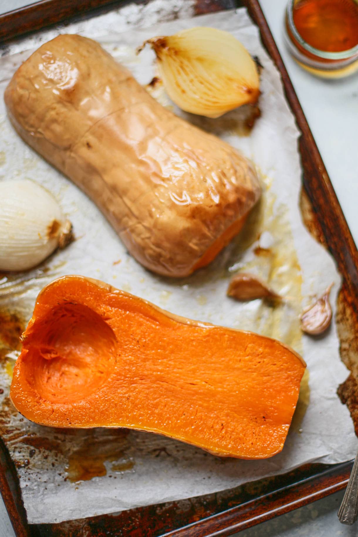 Sheet Pan Roasted Butternut Squash Bisque • Heartbeet Kitchen