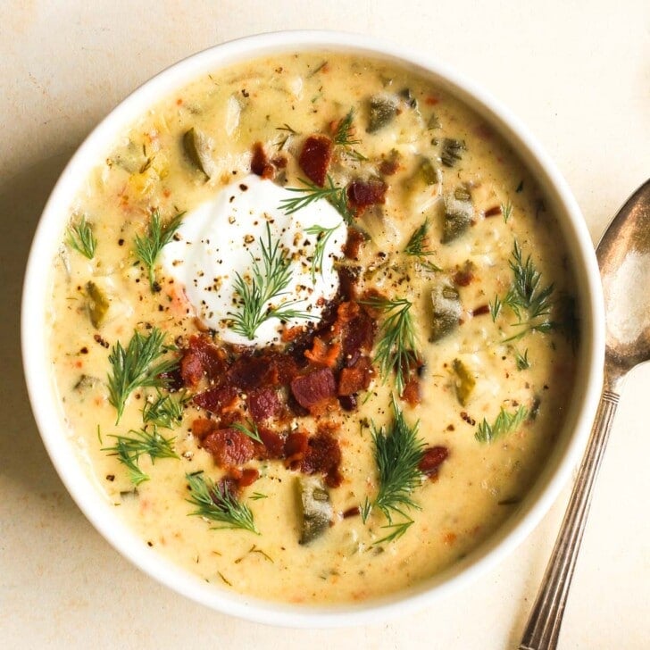 Ultimate Bacon and Dill Pickle Soup • Heartbeet Kitchen