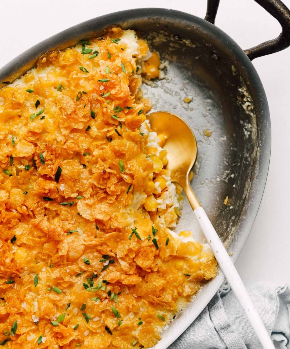 Cornflake Crunch Baked Corn Casserole • Heartbeet Kitchen