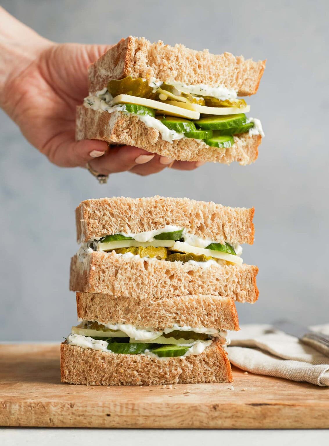 Creamy Crunchy Dill Pickle Sandwich • Heartbeet Kitchen