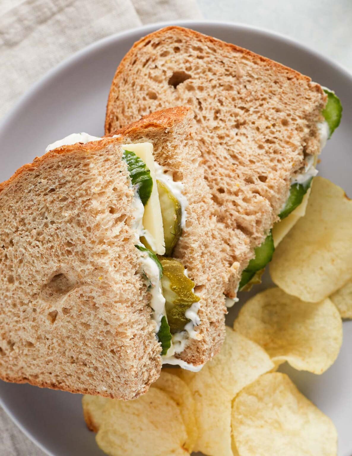 Creamy Crunchy Dill Pickle Sandwich • Heartbeet Kitchen