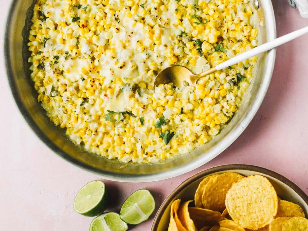 20-Minute Cheesy Green Chile Sweet Corn Dip • Heartbeet Kitchen